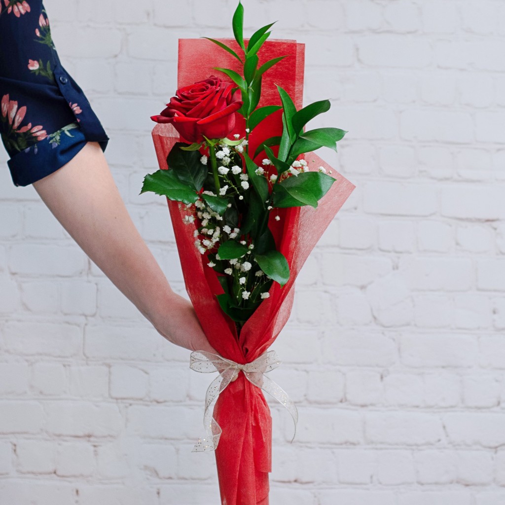 Single Rose Wrapped – Brown’s The Florist BD Canada